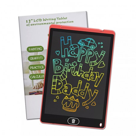 LCD TABLA, TABLICA ZA PISANJE, RISANJE, PIŠI- BRIŠI, BARVNA, 12 INCH